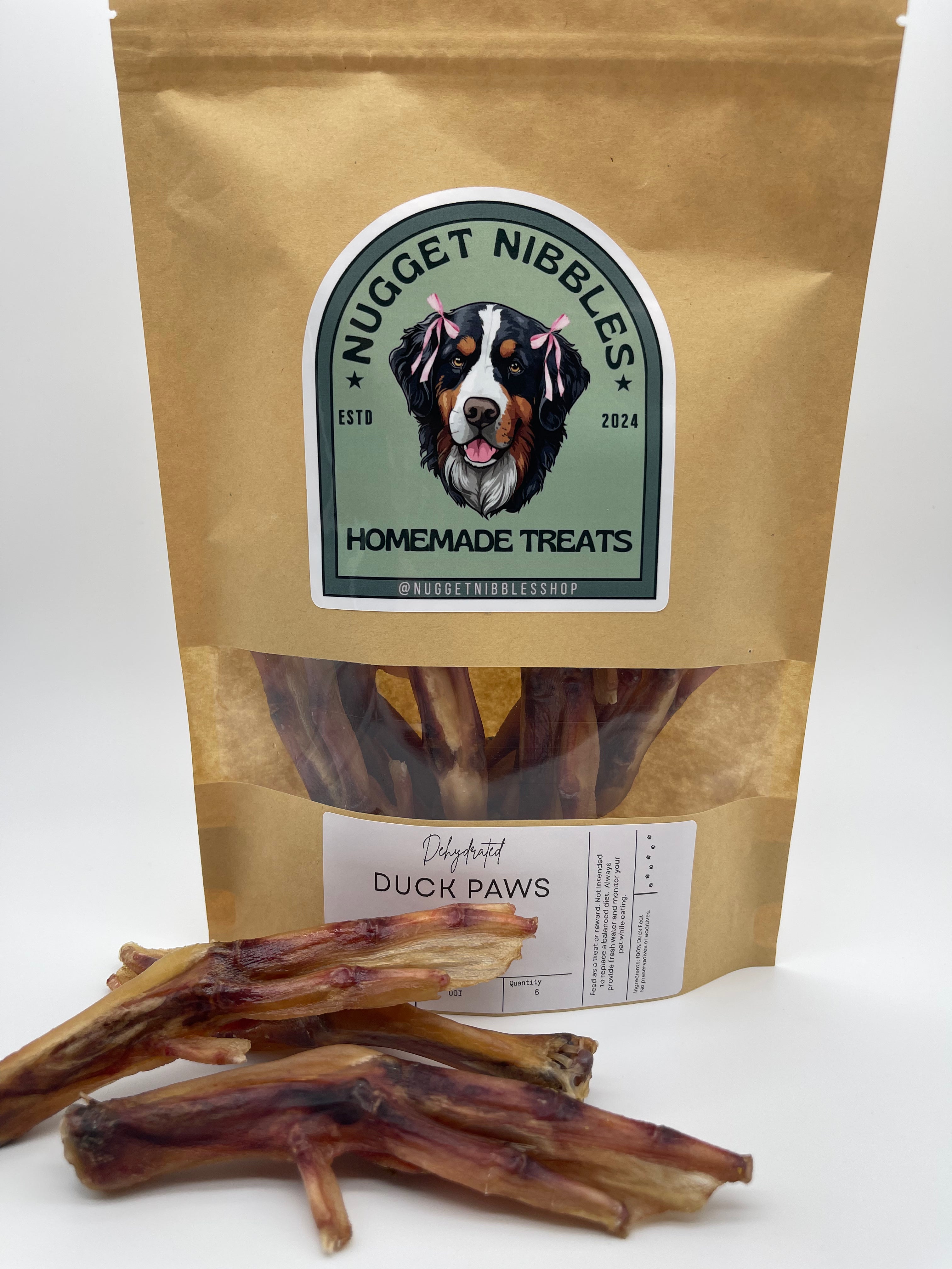 Dehydrated Duck Paws – Nugget Nibbles